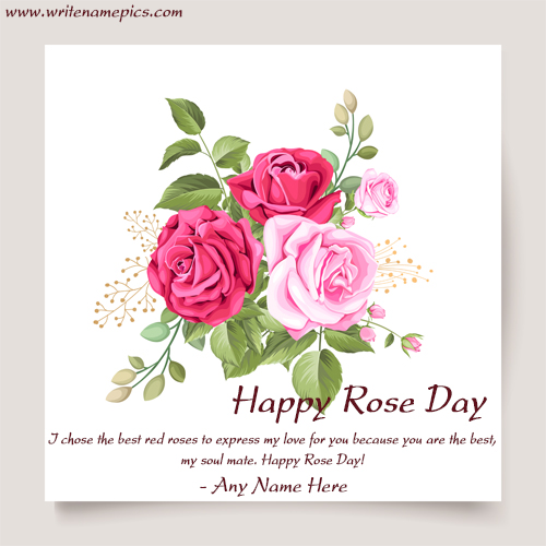 Happy Rose Day Greeting Card With Name Edit