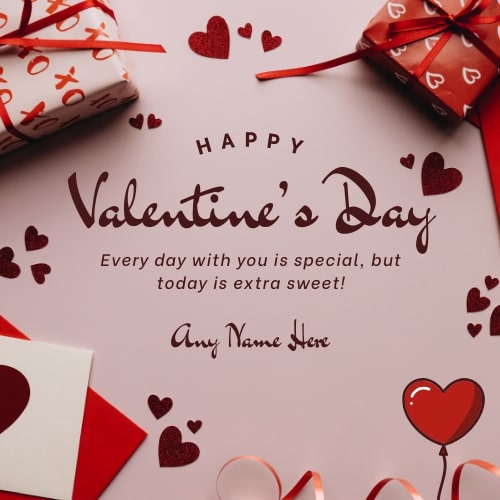 Happy Valentines Day Card with Name Free Edit and Download